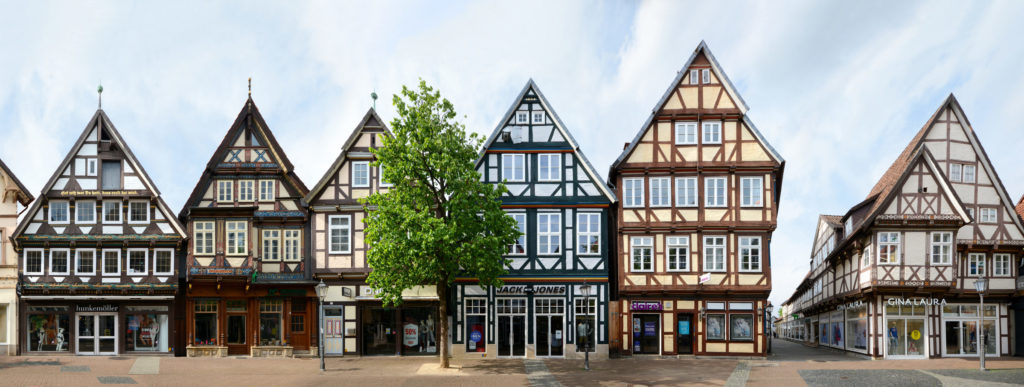 German Half Timbered Street Fronts in Panoramas - PANORAMASTREETLINE